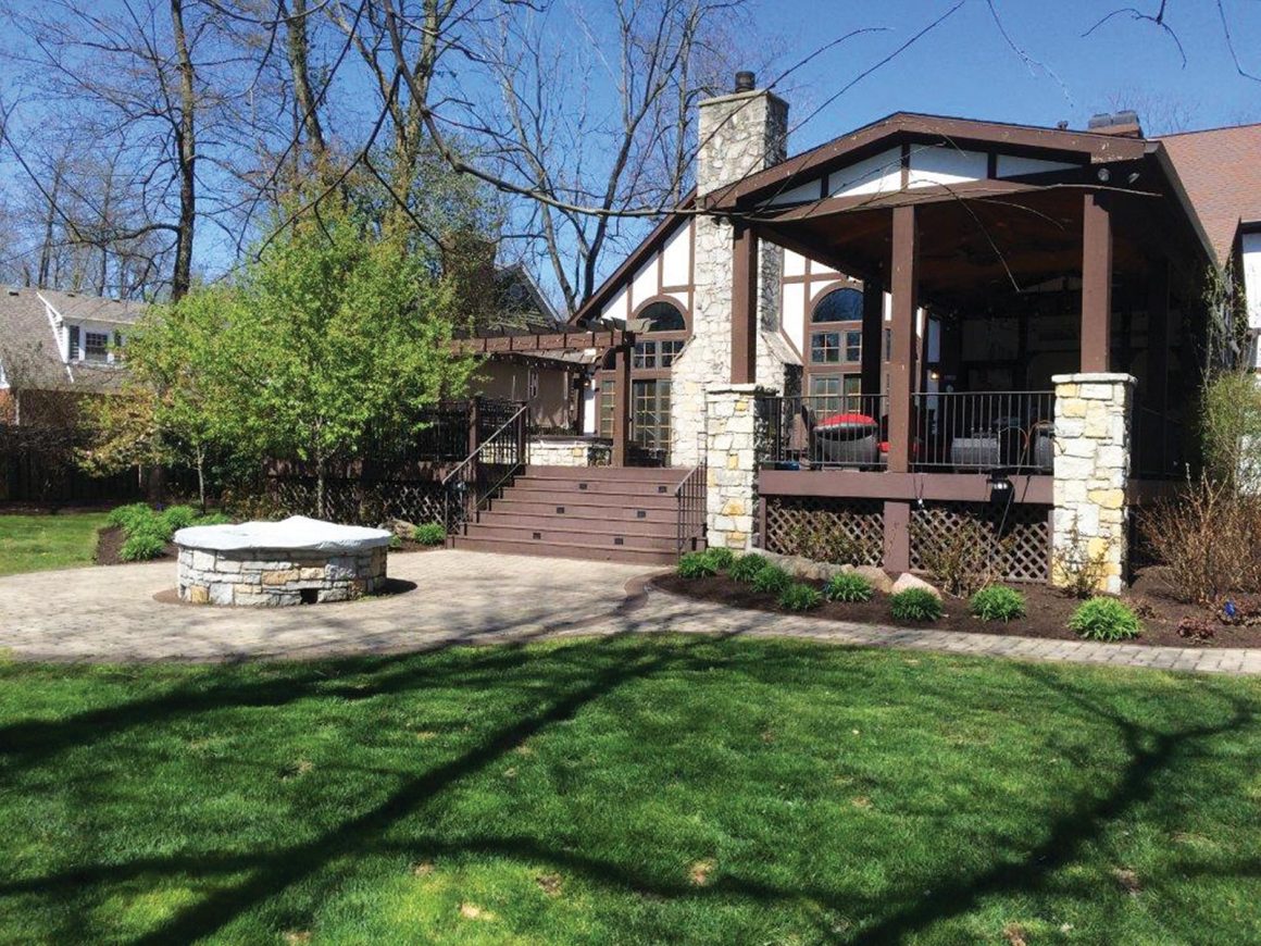 Renovated back yard offers a room in the woods