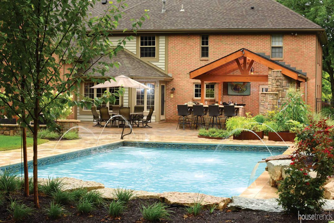 The house around the corner creates an ultimate outdoor living area